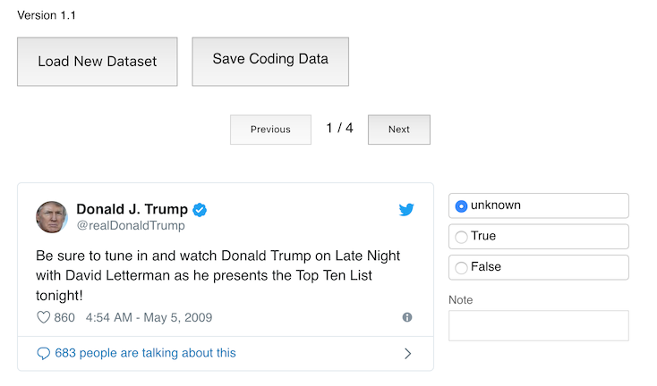 TweetCoding: Display tweets embedded in coding form for analysis ...