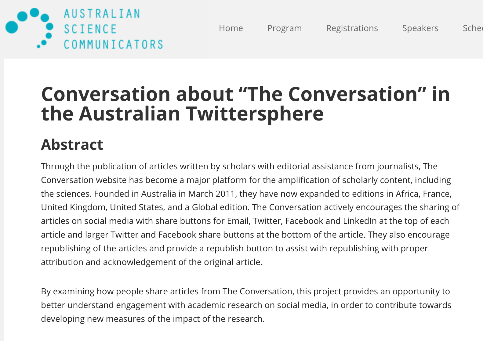 Conversation about “The Conversation” in the Australian Twittersphere ...
